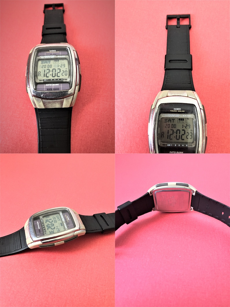 Vintage Casio DB-E30 Databank/ Solar Men's Wristwatch/digital Gray Dial ...