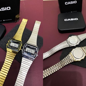 2pc Vintage CASIO A156W Digital Quartz Watch 80s Steel Band 1980s ...