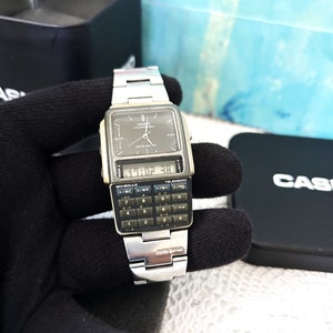 Ultra Rare Vintage Casio ABC-31 Data Bank Digital & Analog Black Dial ...