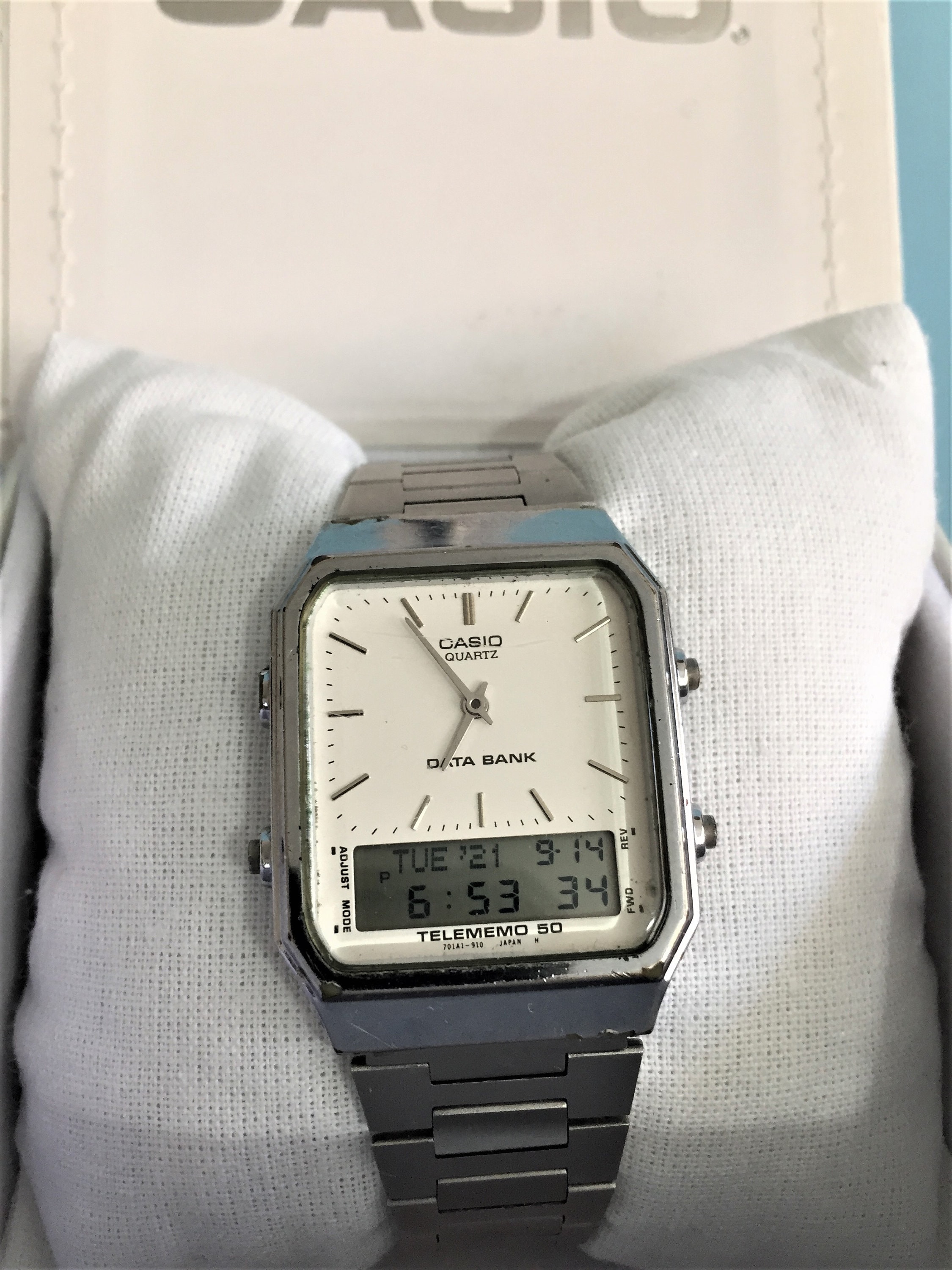 Rare Casio Ab-500 Databank / Analogue /digital Watch Mod 386/ Dual ...