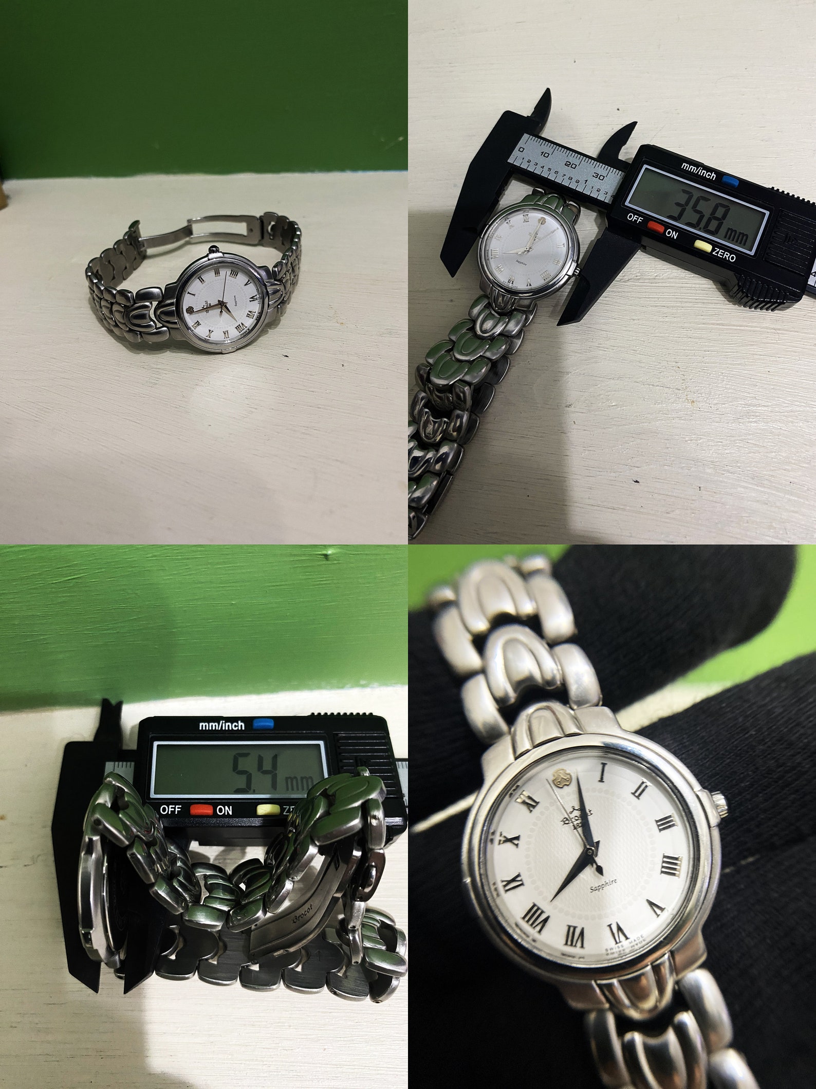 BROCOT Watch 1826 SAPPHIRE Swiss Mens Mint Slim QUARTZ / Very Good ...