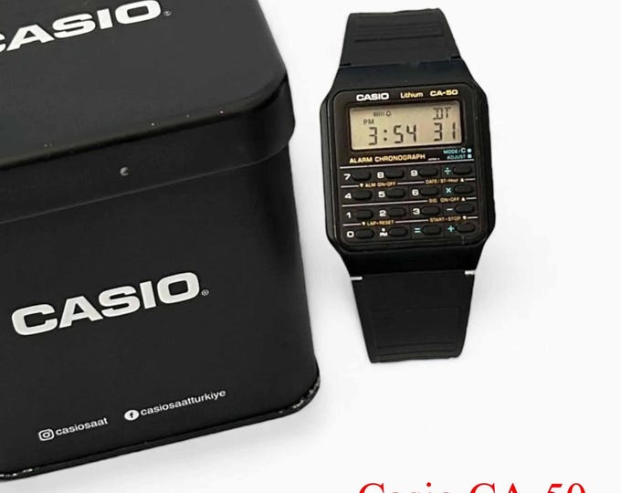 Vintage Casio CA-50 Calculator Watch Module 437/ Leather Watch Band, Antique Watch, Vintage ...