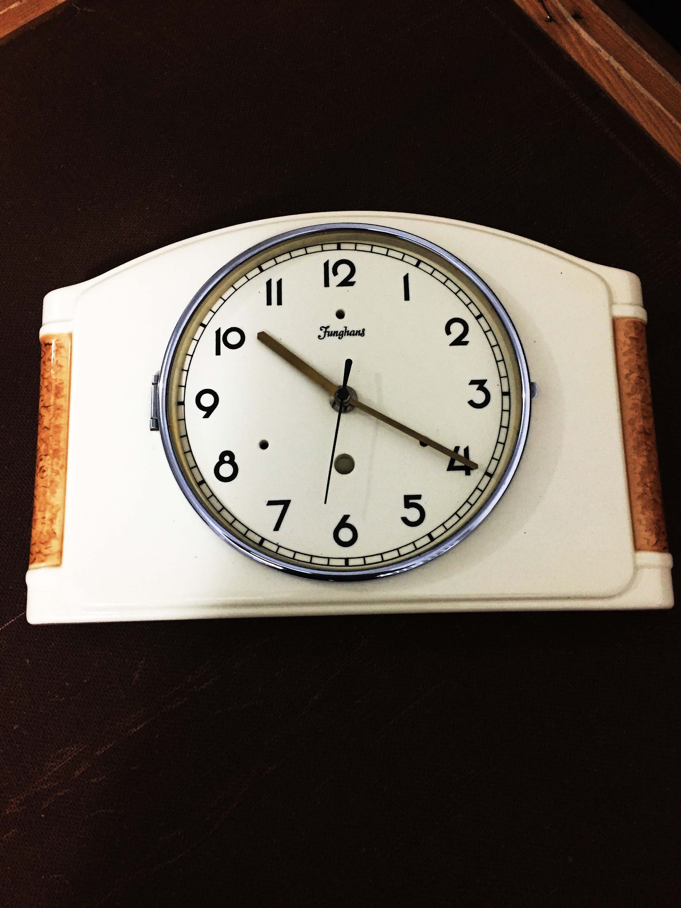 Junghans Ceramic Wall Clock 1930s/ Made in Germany/ Kitchen Wall Clock ...