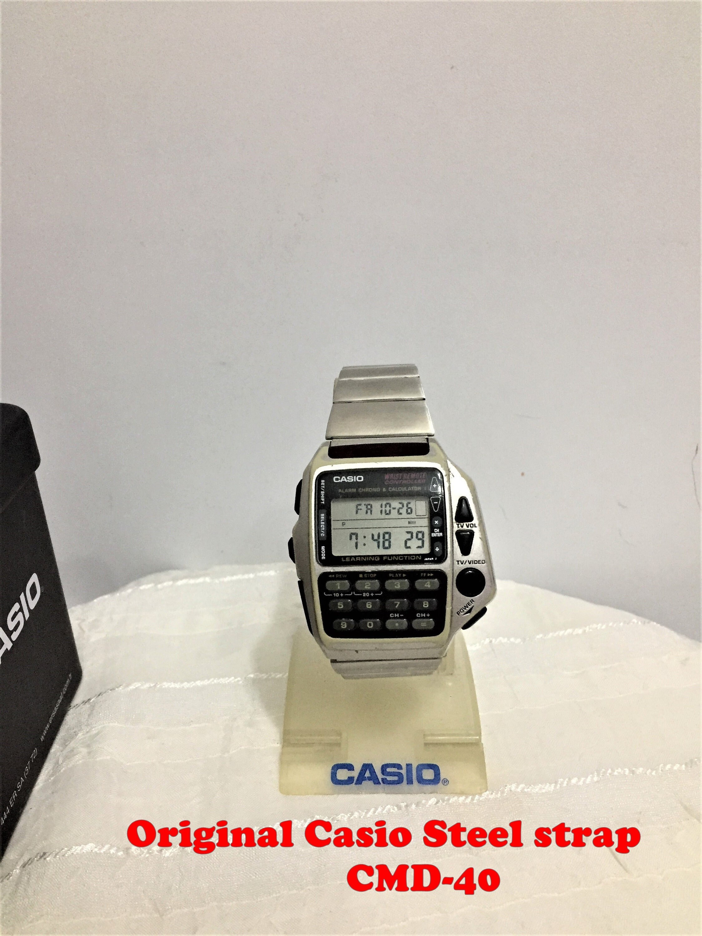 Vintage Casio CMD-40 Learning Tv Remote Control/ Modüle 1174 /steel Cord/ Digital Wrist Watch ...