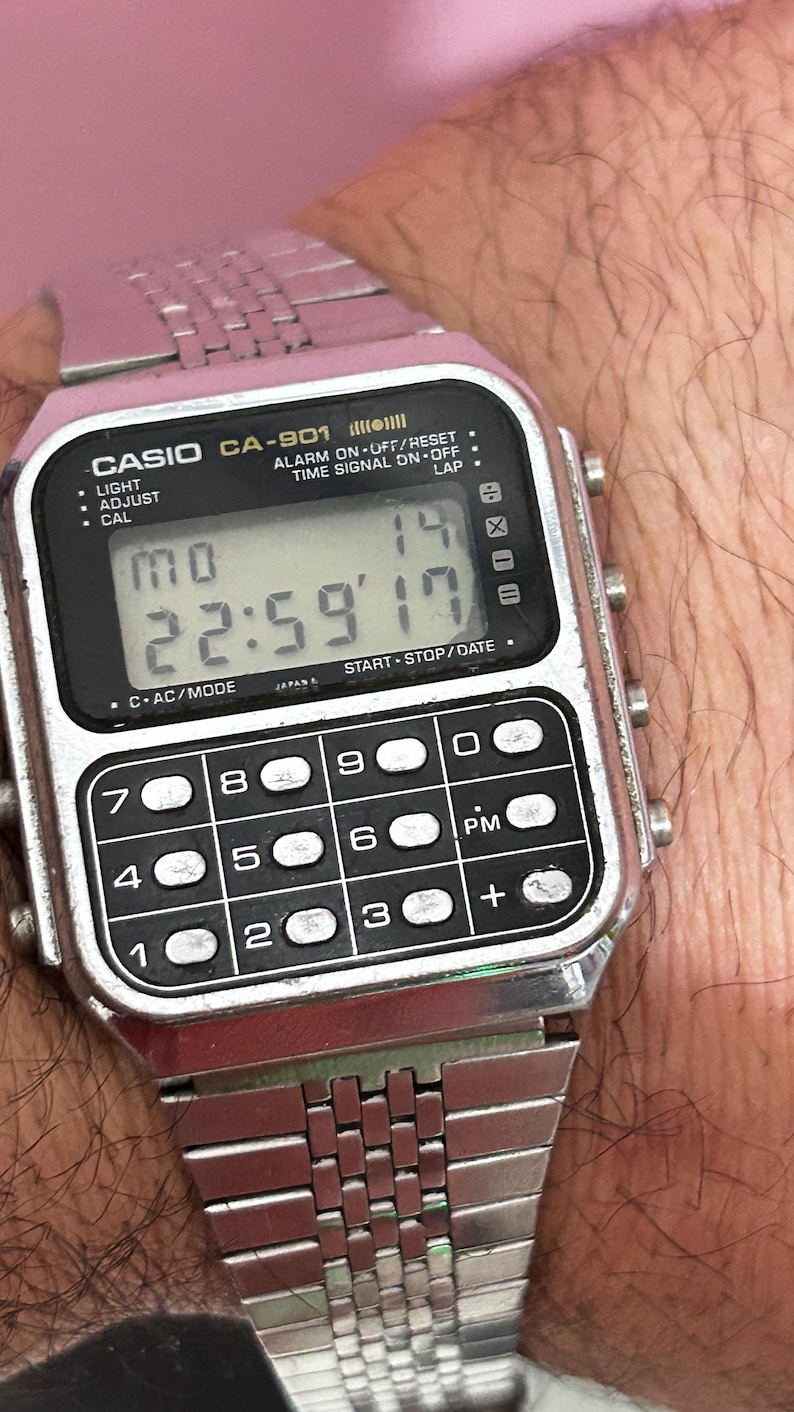 Casio CA-901 Black Model Game Calculator Watch Module 134 Very Good ...