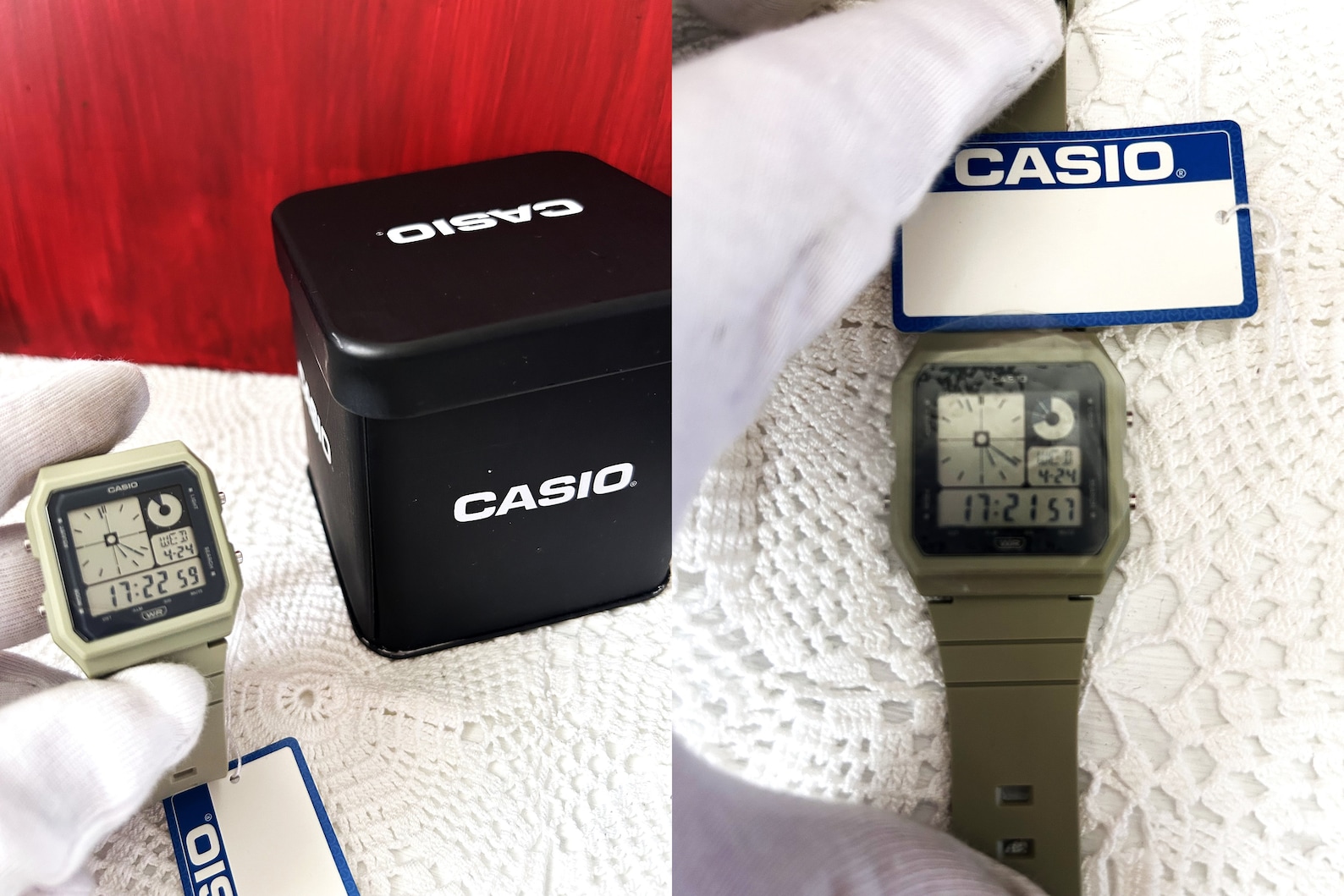 Unused Casio LF-20W Casio Twin Graph Cream Gradient Screen - Black ...