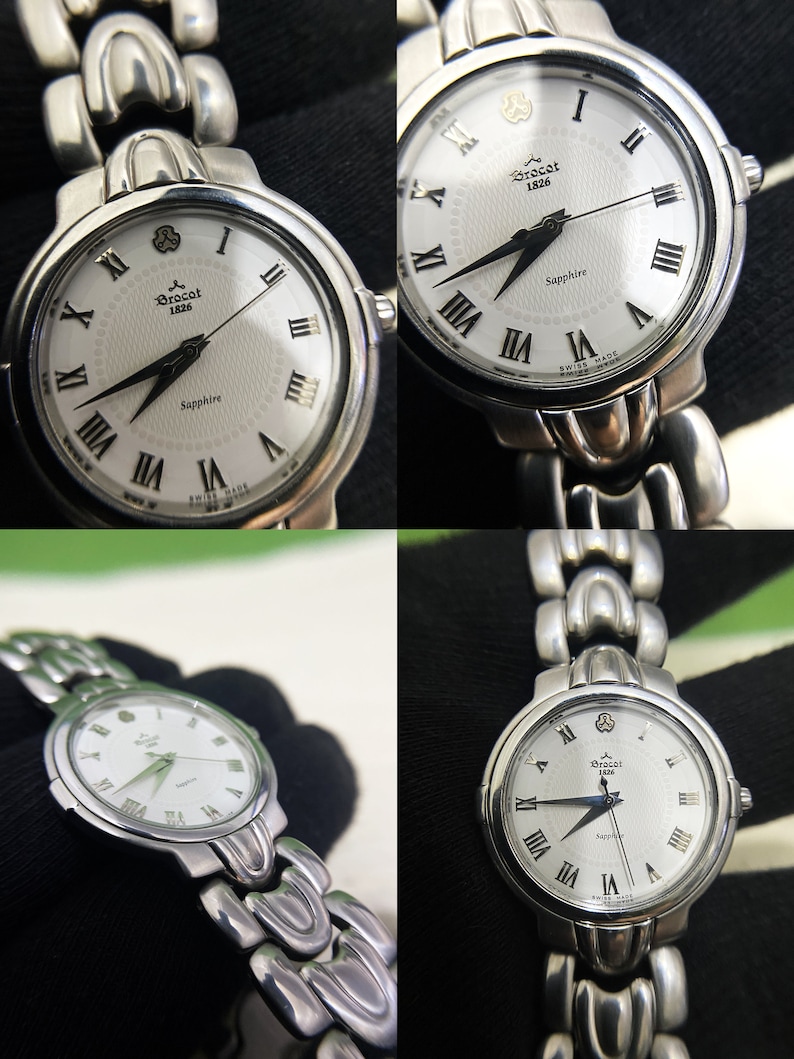 BROCOT Watch 1826 SAPPHIRE Swiss Mens Mint Slim QUARTZ / Very Good ...
