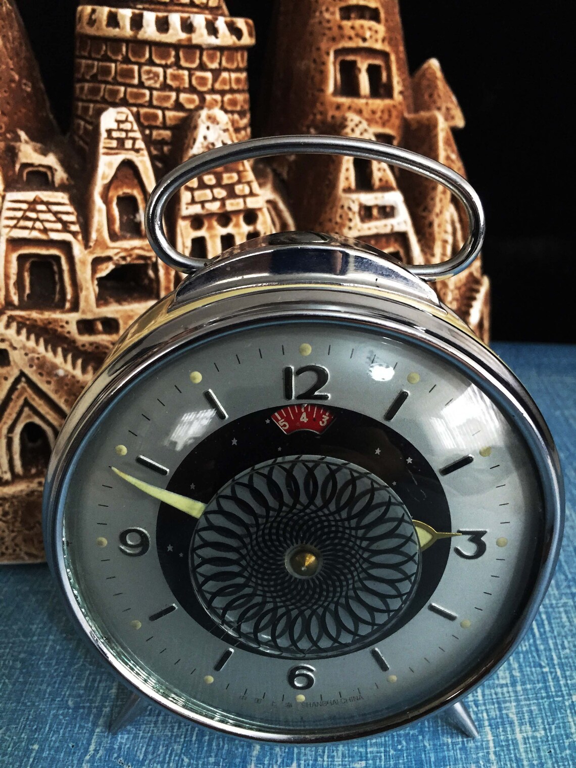 Vintage Alarm Clock 1960s, Animated Clock, China Alarm Clock, Mosaic ...
