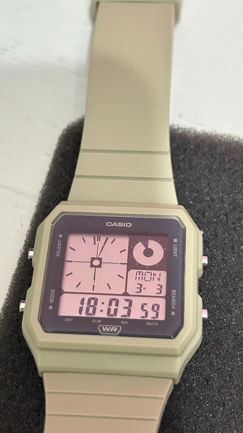 Casio LF-20W Casio Twin Graph Cream Gradient Screen - Black Digital ...