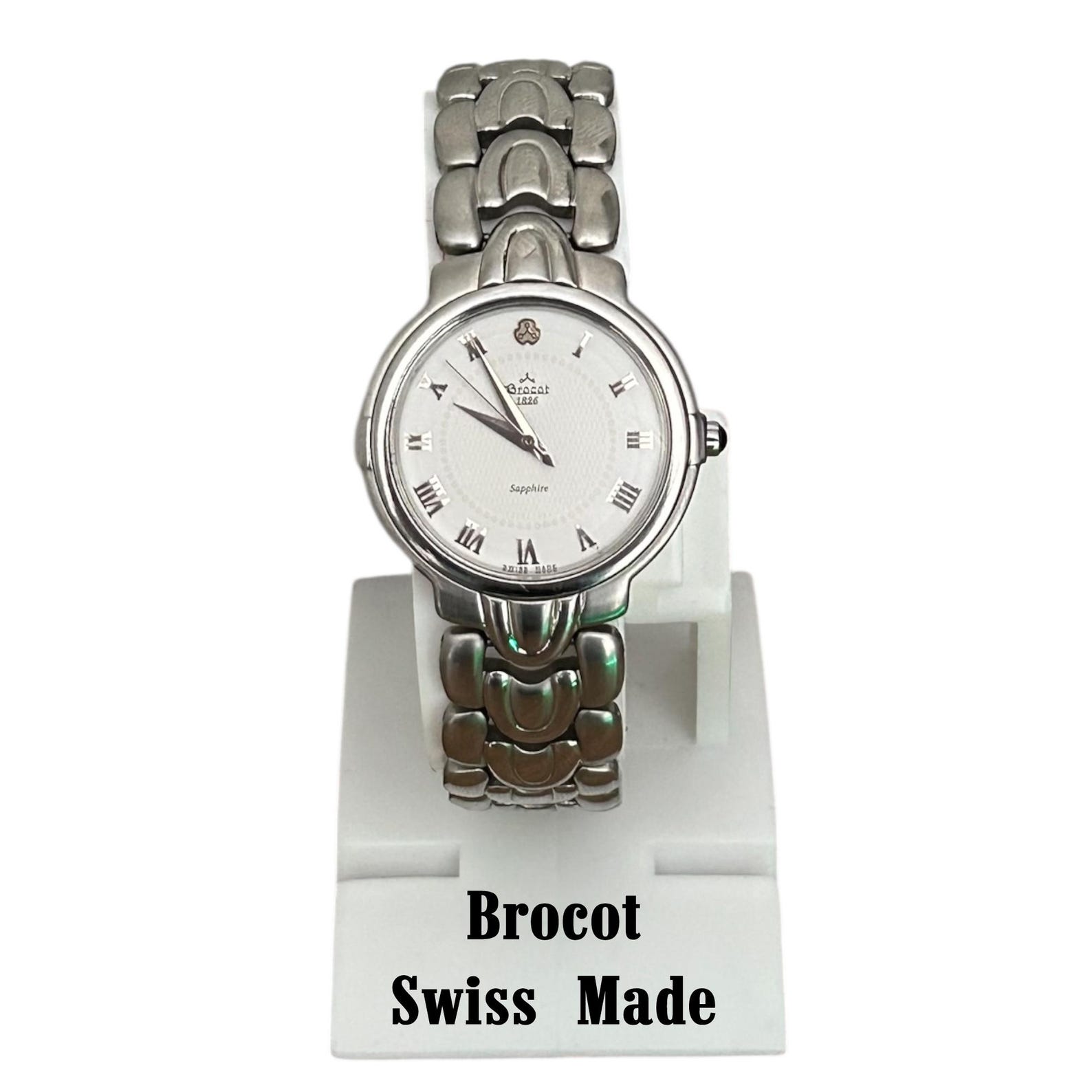 BROCOT Watch 1826 SAPPHIRE Swiss Mens Mint Slim QUARTZ / Very Good ...