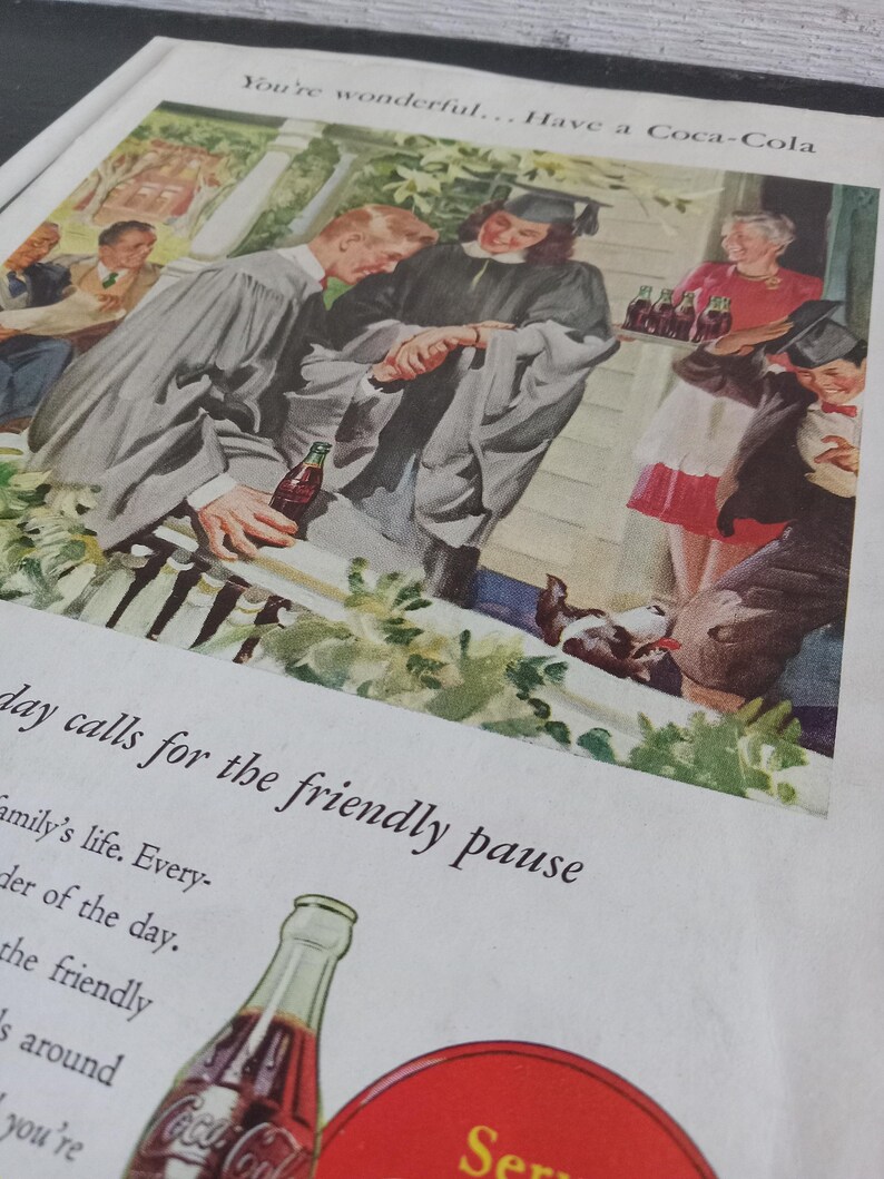 Vintage Coca Cola Magazine Ads Coke Bottle Santa Set of 4 - Etsy