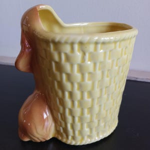 Vintage Royal Copley, Cocker Spaniel and Yellow Basket Planter Vase ...