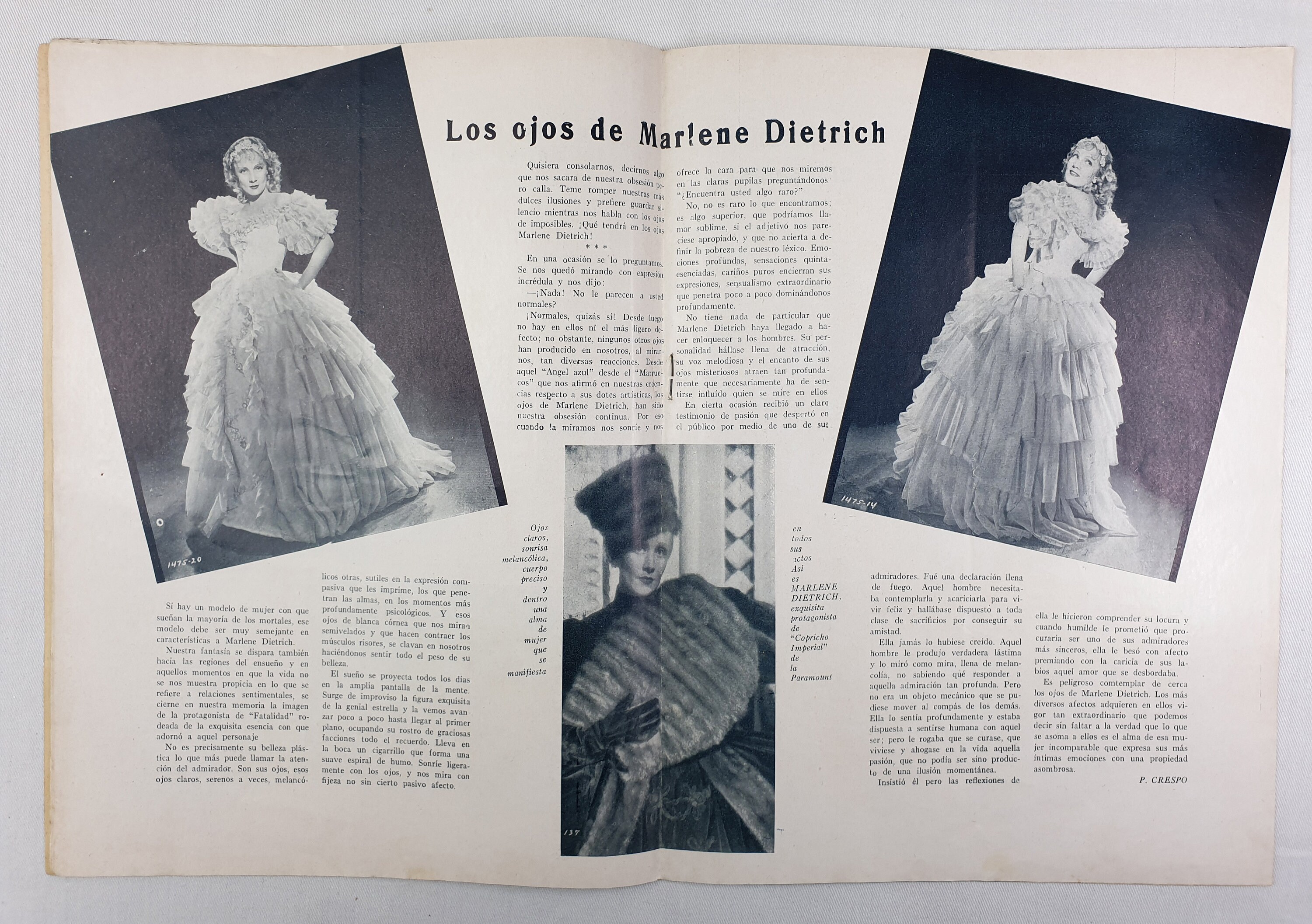 EL CINE Magazine Marlene Dietrich November 1934 Spanish Cinema Film ...