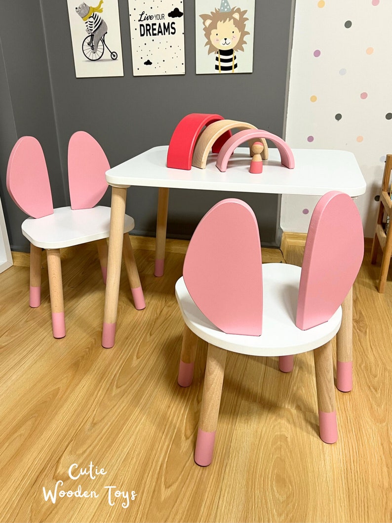 Montessori Table and Chair Wooden Kids Table and Chairs Set - Etsy