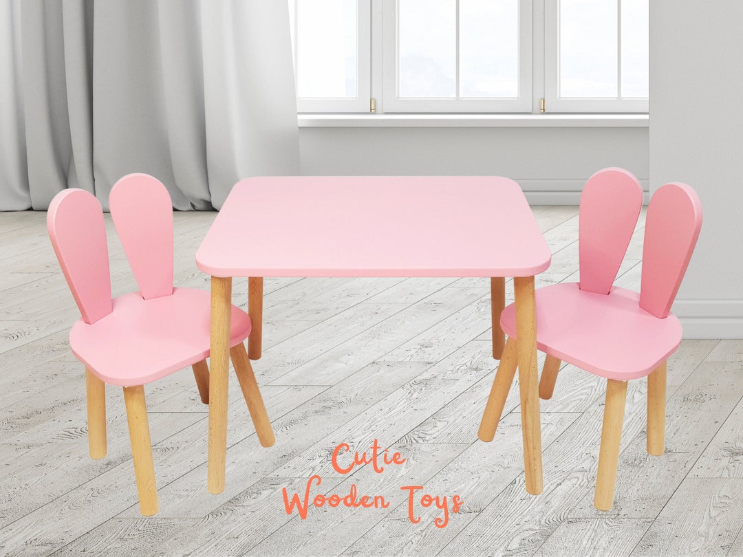 Rabbit Chair, Wooden Chair for Kids, Wooden Kids Table and Chair Set ...