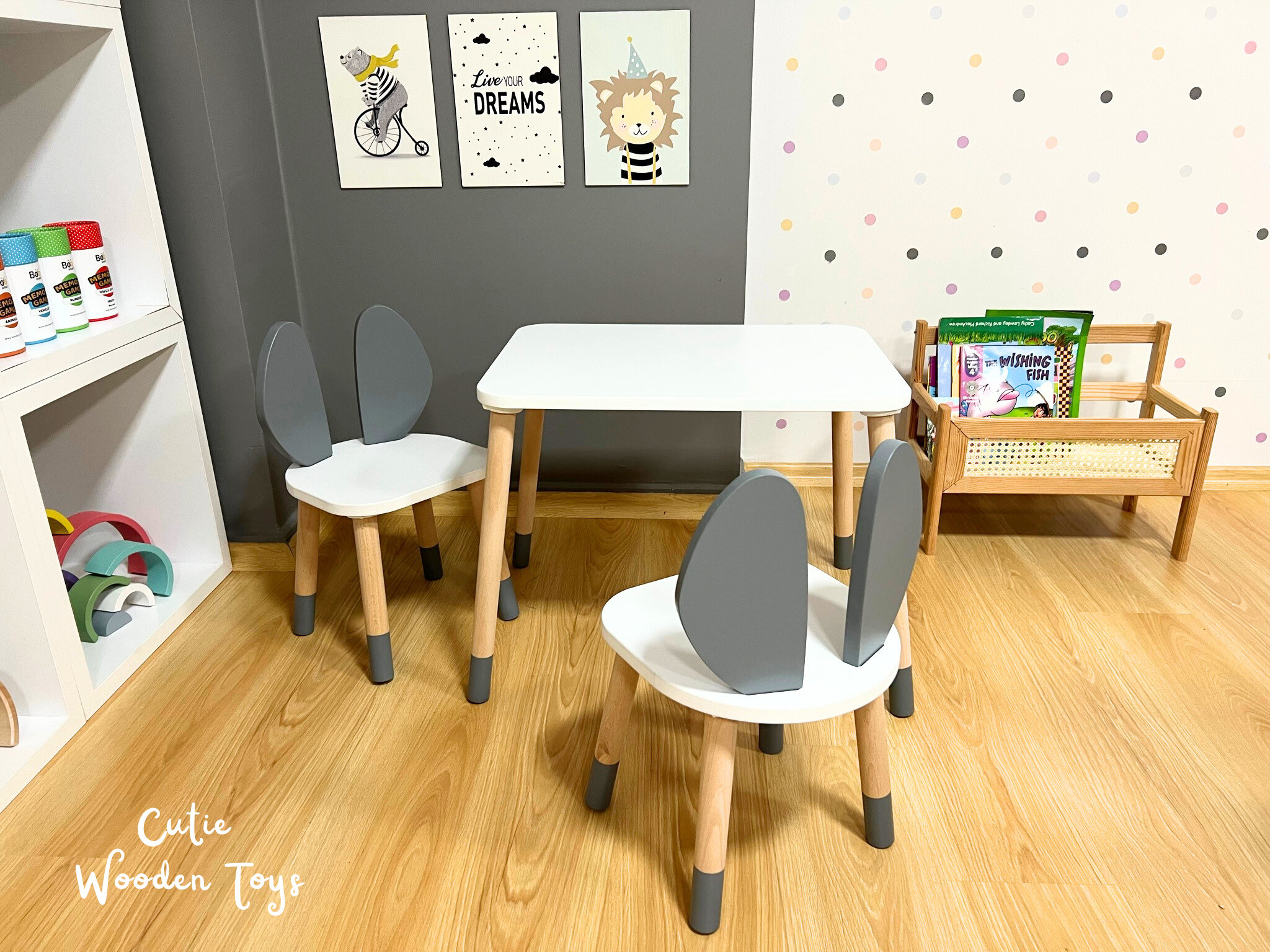 Montessori Table and Chair Wooden Kids Table and Chairs Set - Etsy