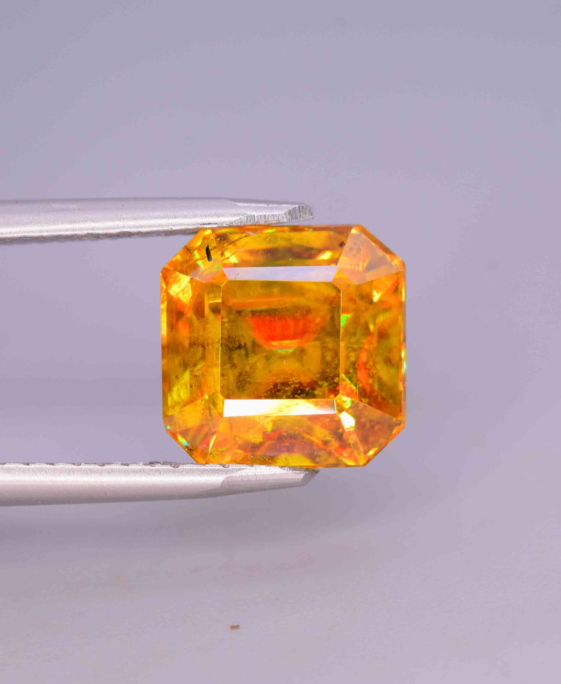 Natural Titanite Sphene Gemstone , Square Emerald Cut Ring\jewelry Size ...