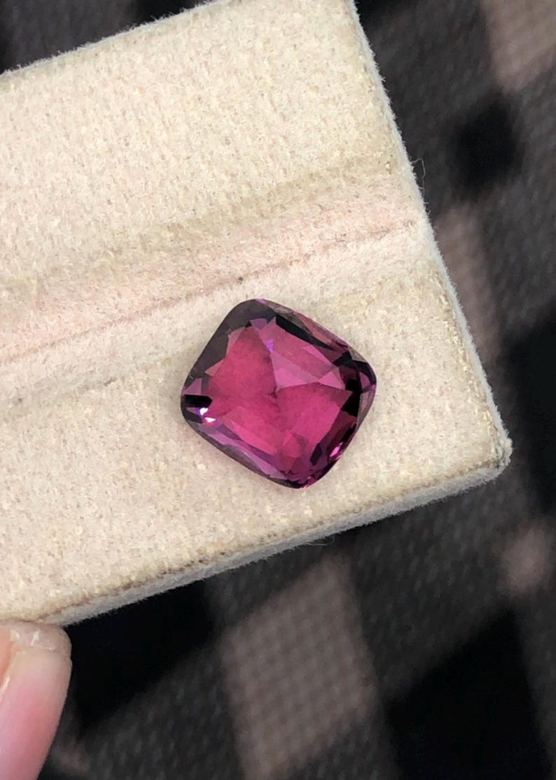 Neon Purplish Pink Garnet, Cushion Cut Garnet January Birthstone, 6.140 ...