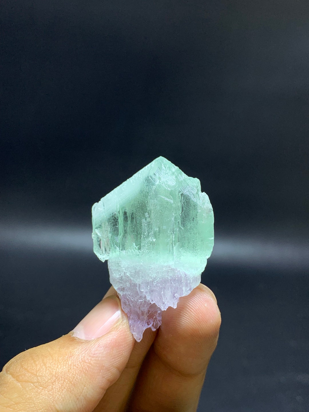 Extraordinary Bi Color Kunzite Crystal, Green Pink Kunzite Crystal ...