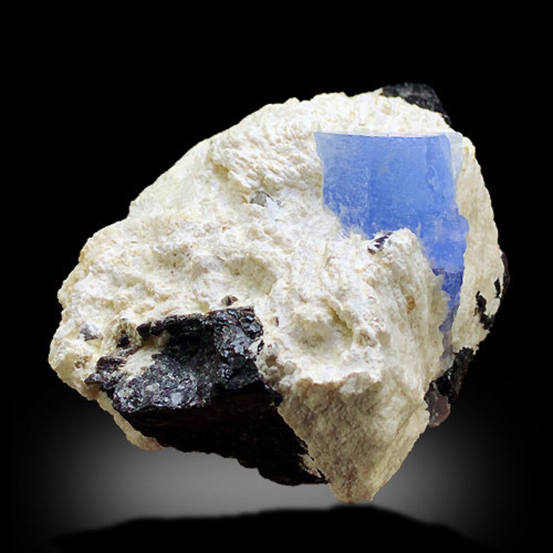 Blue Beryl Aquamarine Specimen, Deep Blue Color Aquamarine Crystal ...