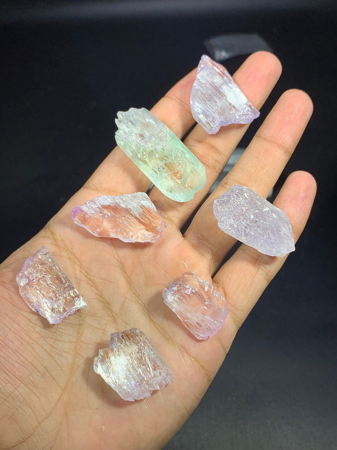 Natural Kunzite Crystals, Beautiful Pink Color Kunzites, Etched Kunzite ...