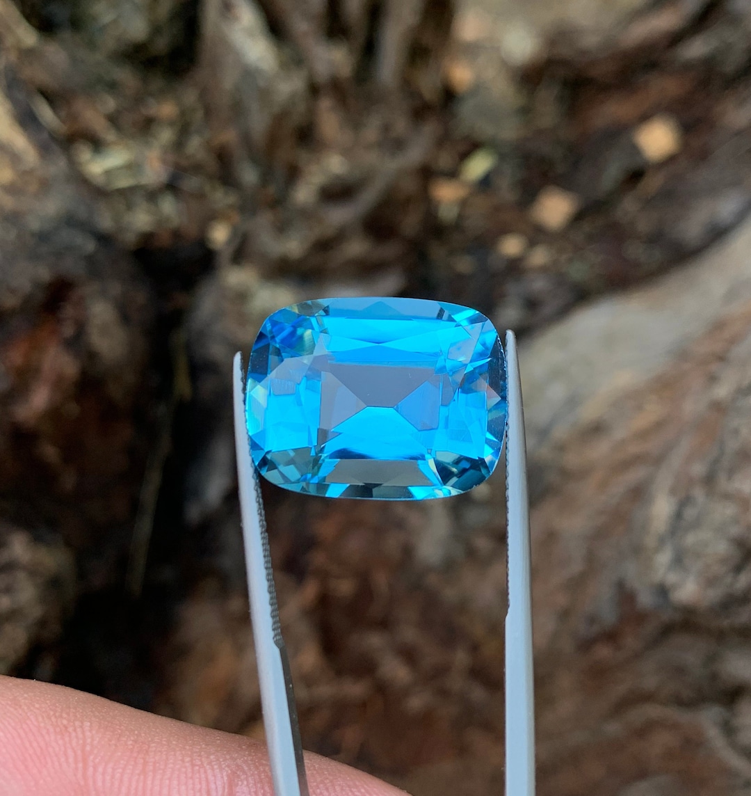 Swiss Blue Topaz Gemstone, Natural Ocean Blue Color, Faceted Long ...