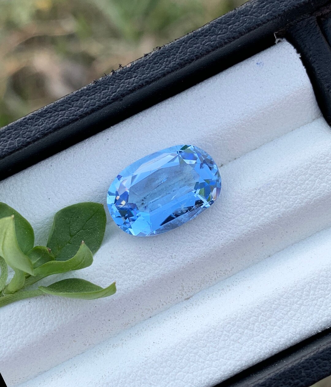 13 MM Aquamarine Gemstone, Santa Maria Blue Color, Faceted Oval Shape ...