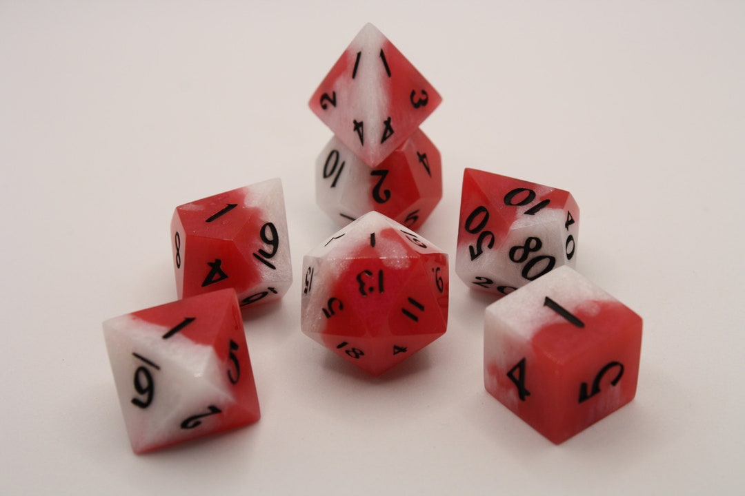 Koi Fish Dice Set / 7 Piece Set / Sharp Edge Dice - Etsy