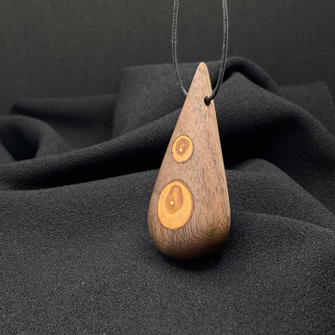 Plum Tree Tear. A Unique Handmade Walnut Wood Pendant With - Etsy