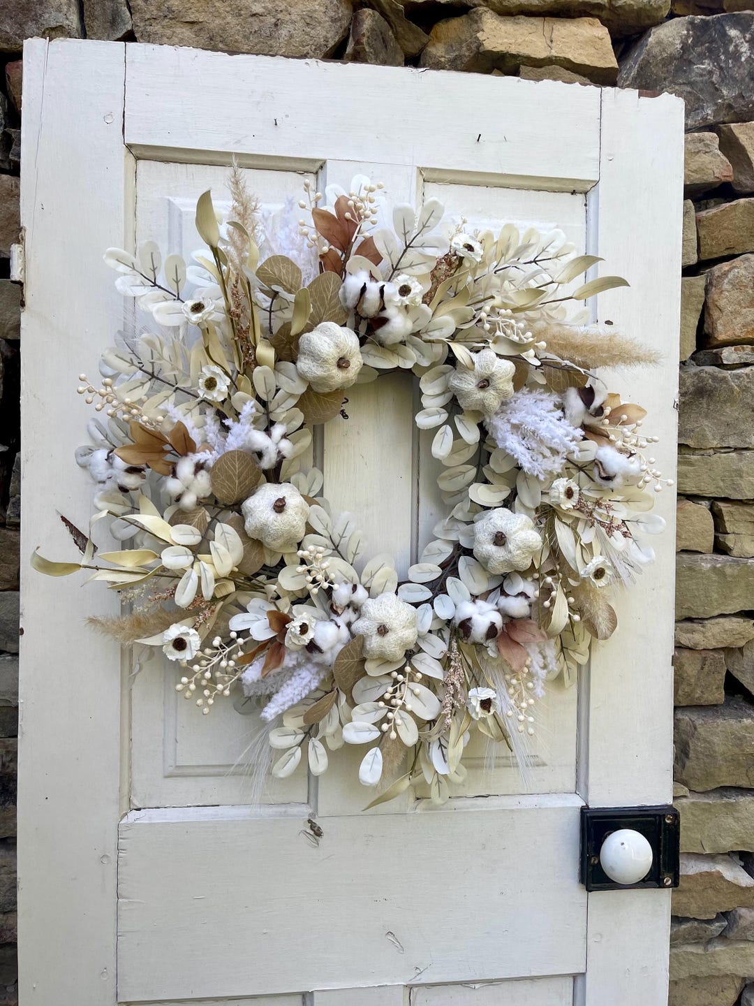 Fall Boho Wreath for Front Door, Autumn Wreath, Modern Farmhouse Decor ...