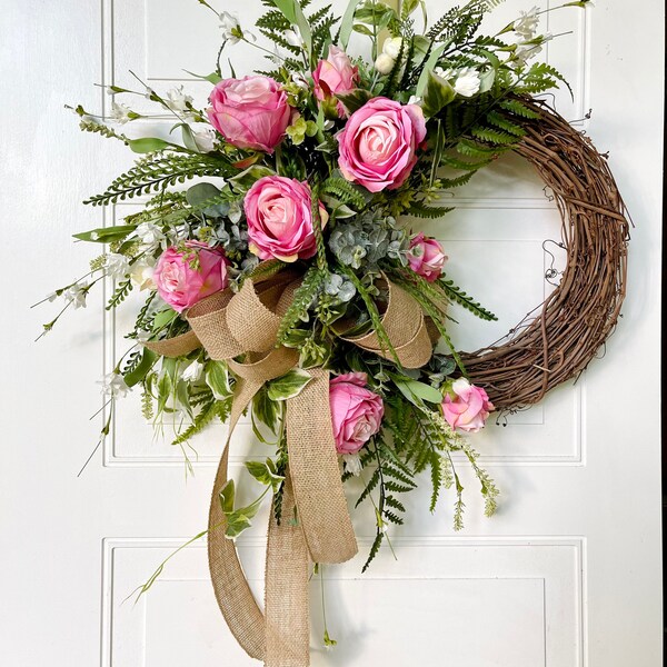 Rose Wreath - Etsy