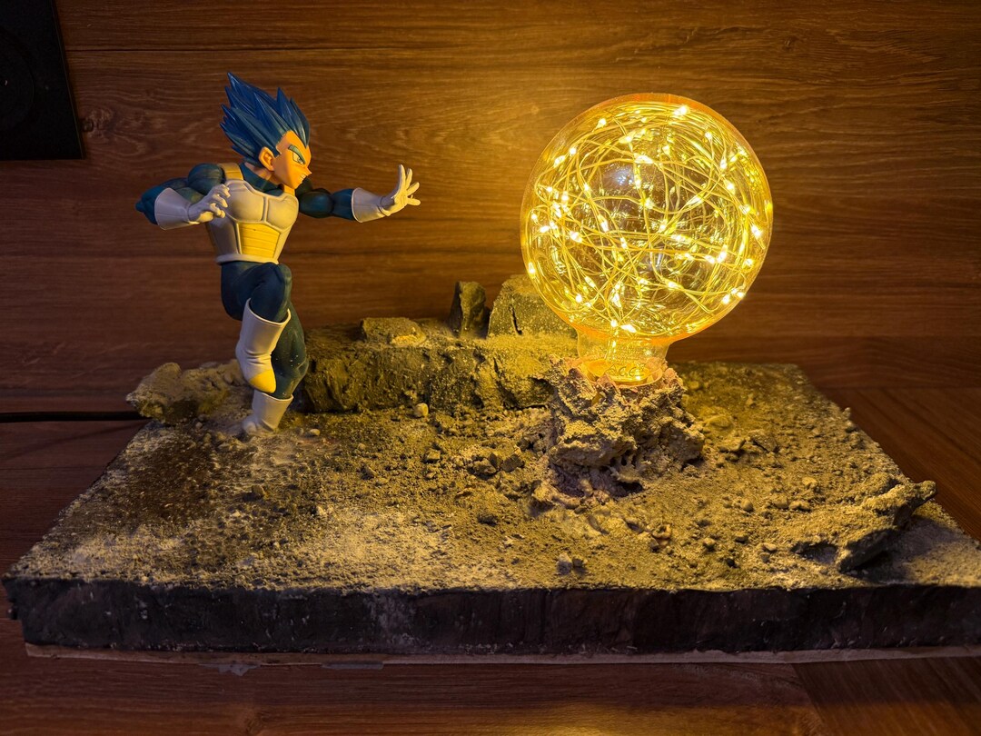 Vegeta Lamp Dragon Ball Super Unique Diorama DBS - Etsy