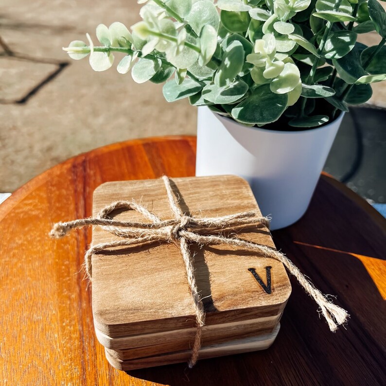 Personalized Wooden Coasters Set of 4 - Etsy