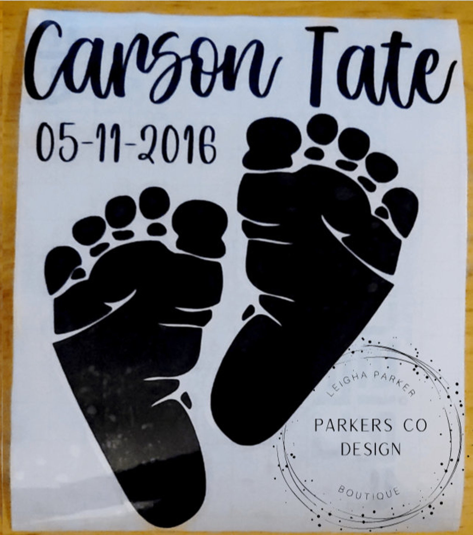 Personalized Baby Feet Print Vinyl Decal Bumper Sticker - Etsy