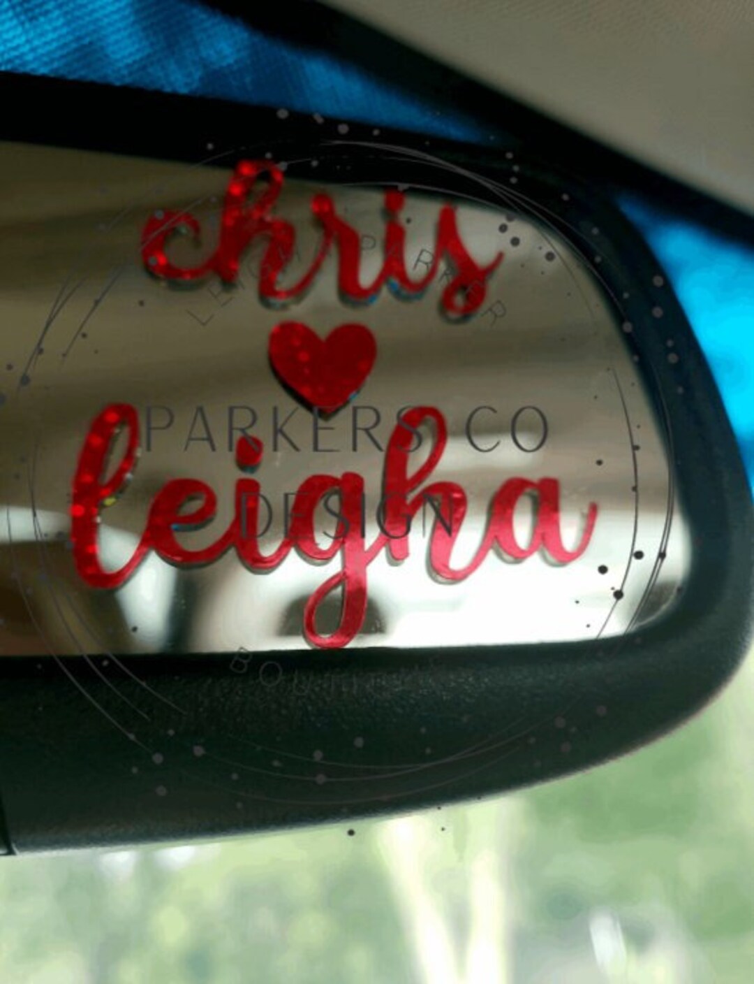 Couples Names Rearview Mirror Decal, Boyfriend Girlfriend Names ...