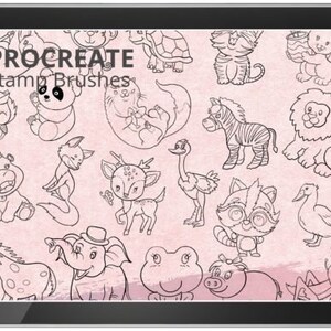Procreate Brush Stamp Cute Animals iPad Illustrations - Etsy