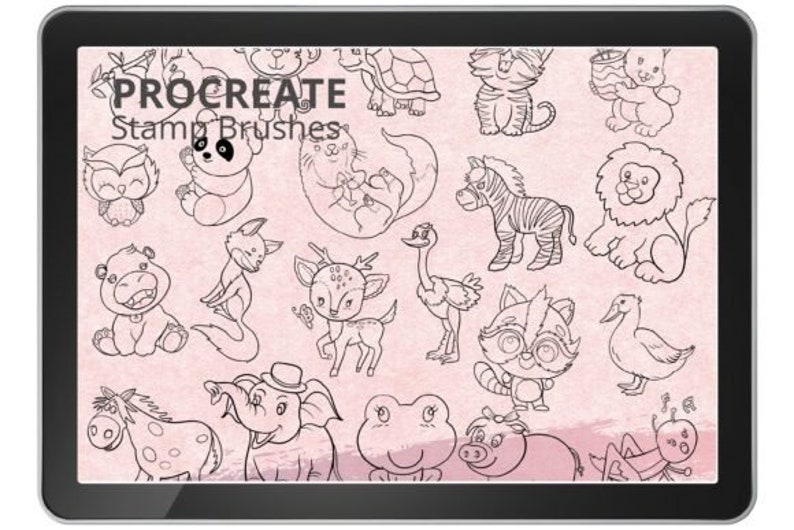 Procreate Brush Stamp Cute Animals iPad Illustrations - Etsy