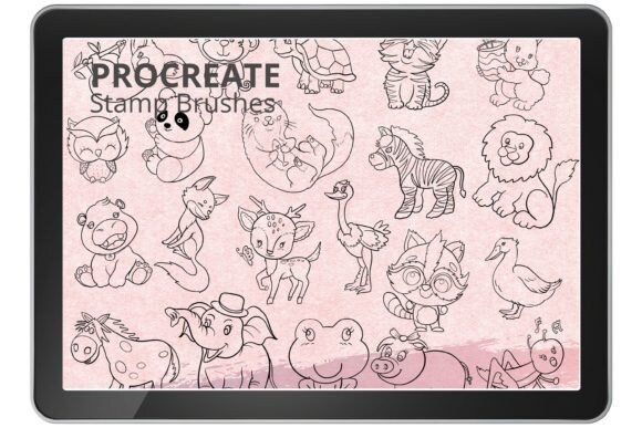 Procreate Brush Stamp Cute Animals iPad Illustrations - Etsy