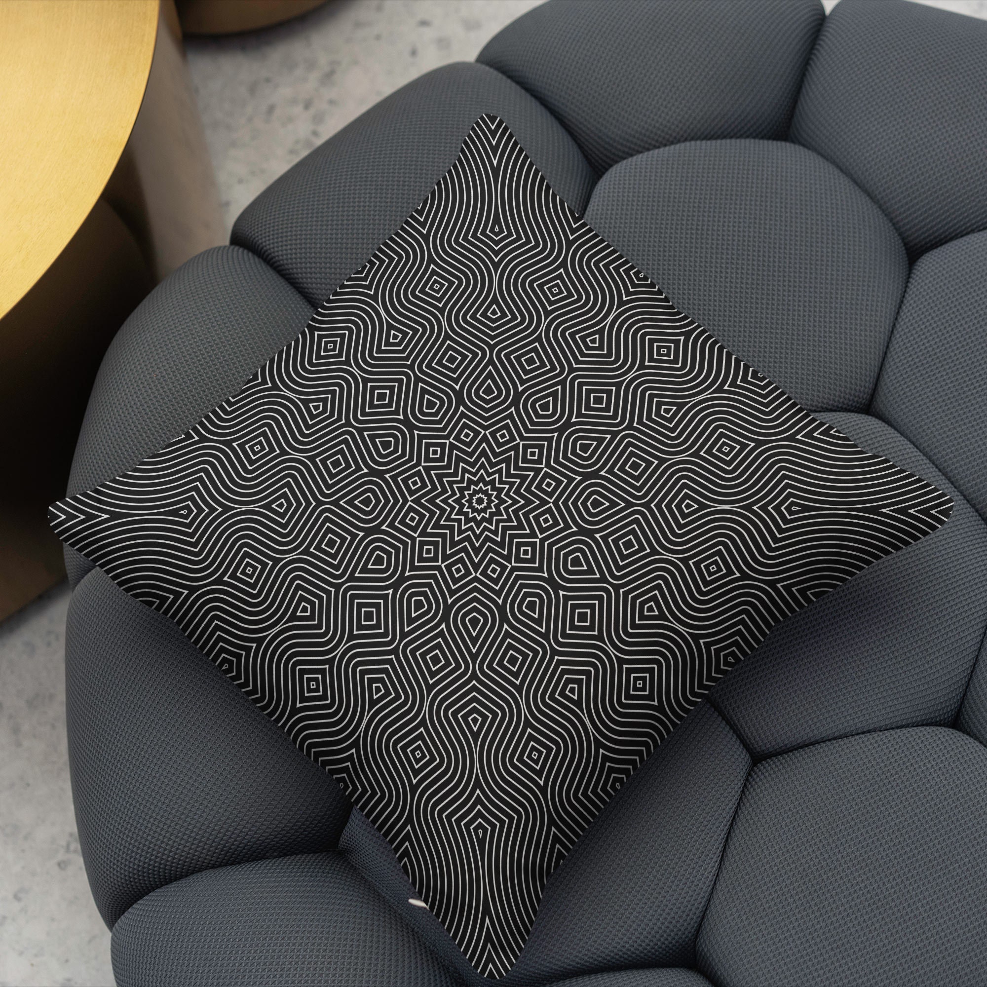 Infinity Radial Sunburst Pillow Cover in Black and White, Available in ...