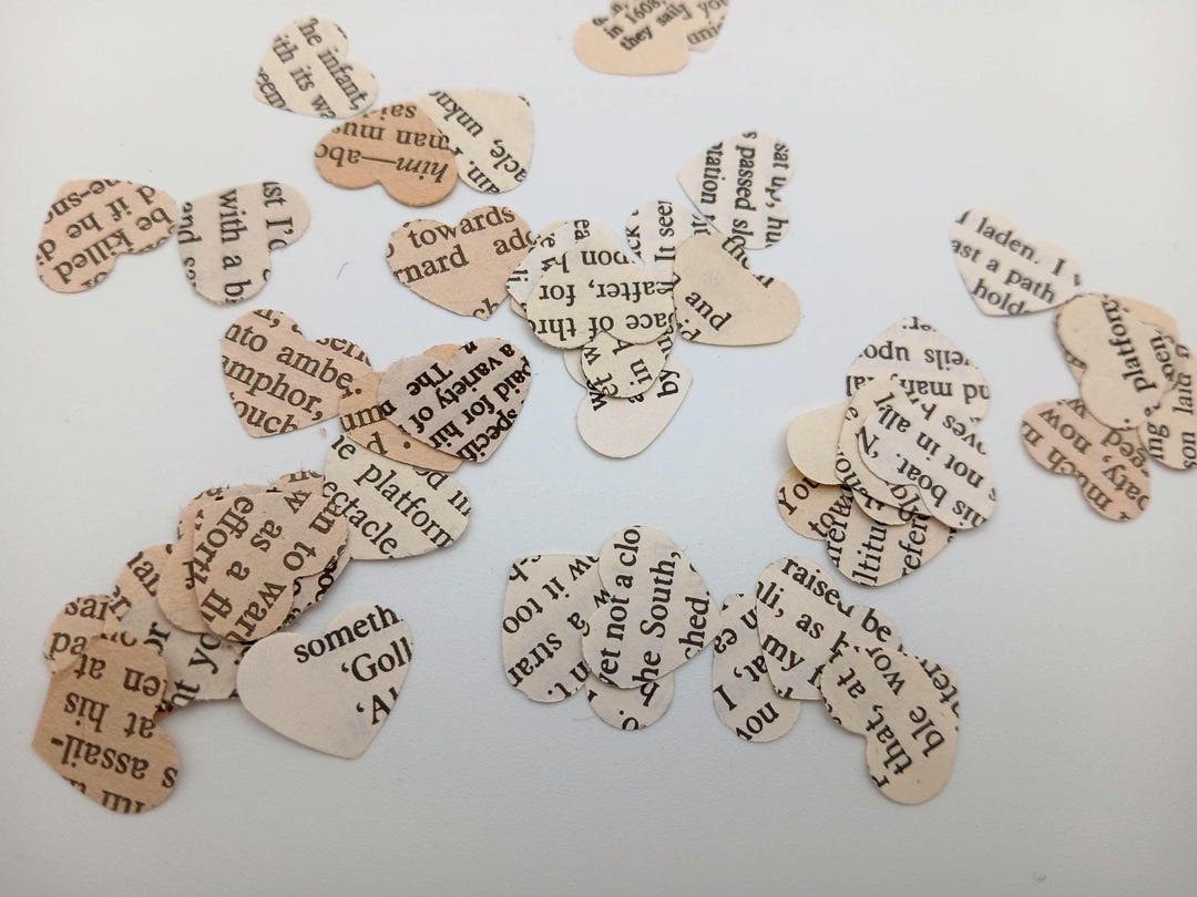 Book Page Confetti: Vintage, Upcycled, Recycled, Reader, Book Lover ...