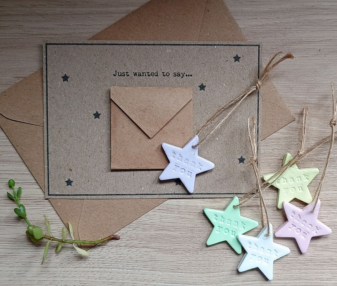 Thank You Card With Thank You Star Hanging Decoration Gift in Mini ...