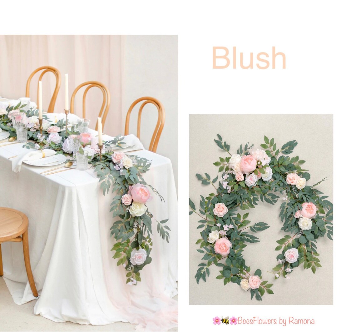Flowers Garland Sweetheart Table Head Table Flowers - Etsy