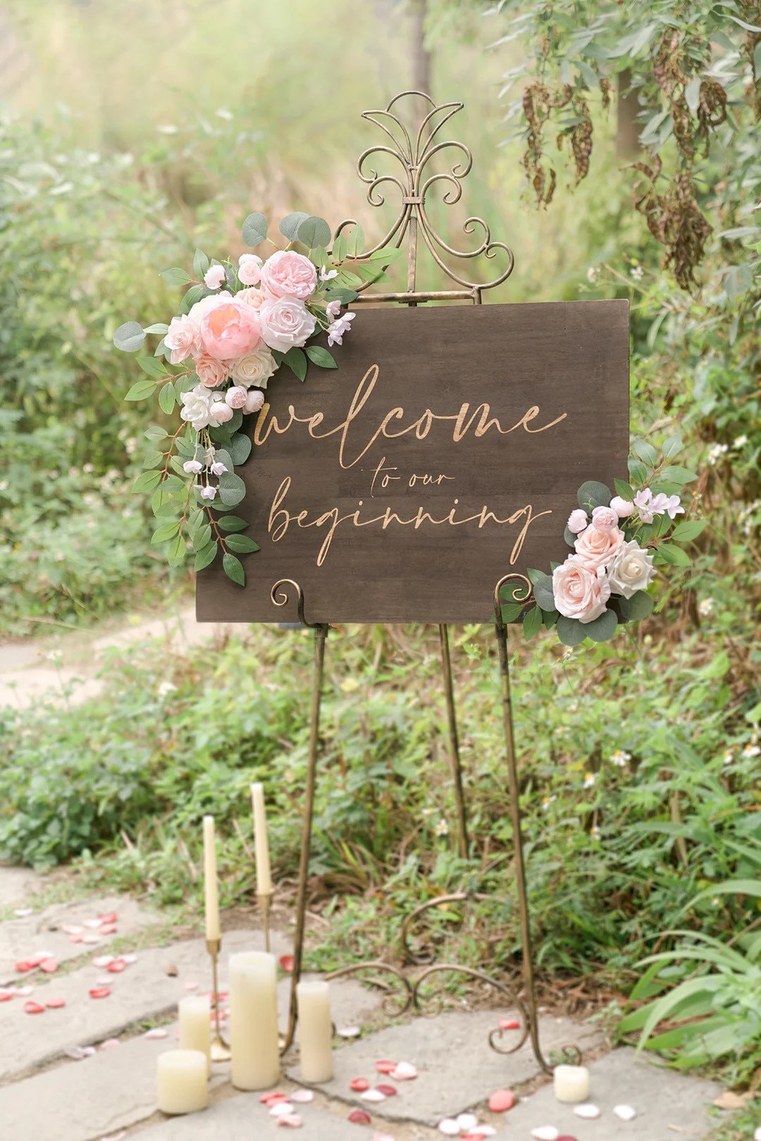 Flower Sign Decor • Sign Decor • Sign Flowers • Reception Decor ...