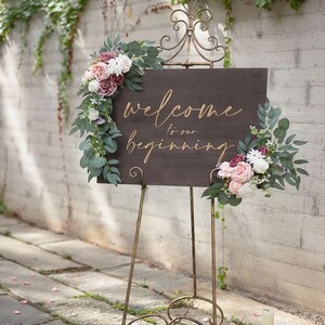 Flower Sign Decor • Sign Decor • Sign Flowers • Reception Decor ...