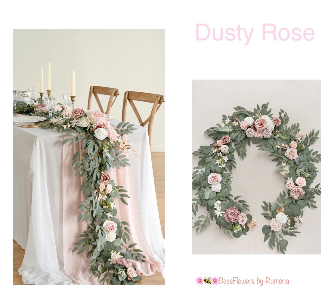 Flowers Garland, Sweetheart Table, Head Table, Flowers Arrangement ...