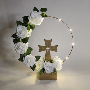Baptism Centerpieces With LED Lights • Christening Centerpieces • First ...