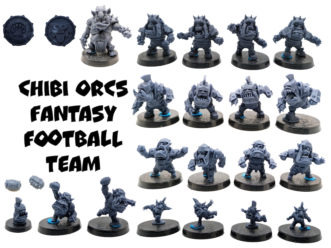 Chibi Orcs Fantasy Football Team - Realm of Paths - Etsy
