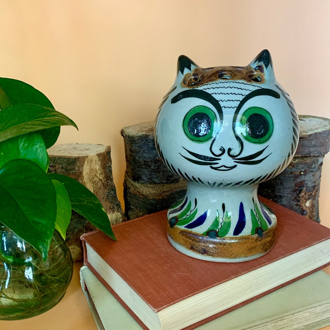 1970s Ken Edwards Tonala, Mexico - Cat Head Vase - Etsy