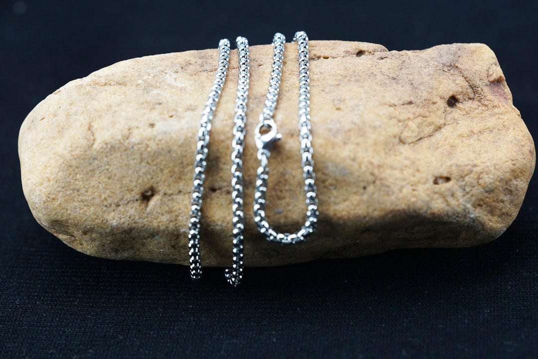 Box Chain Necklace, Round Box Chain Necklace, 316 Stainless Steel Box ...