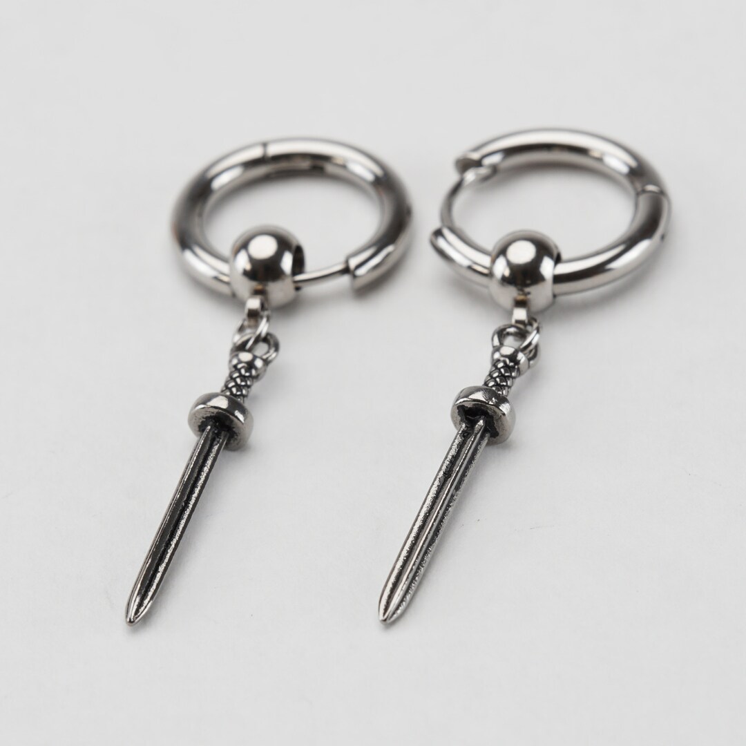 Dangle Earrings, Sword Dangle Earrings, Drop Earrings, Sword Drop Earrings, Hoop Earrrings ...